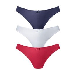 petite fleur by Lascana Damen String, rot+marine+wei&szlig;, Gr&ouml;&szlig;e 44/46
