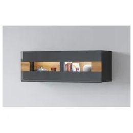 Hängevitrine Inosign "Toledo,Breite 131 cm trendige Glasvitrine mit dekorative MDF-Front", schwarz (antrazit, antrazit hgl, alteiche), ABS-Kunststoff, FSC-zertifizierter Holzwerkstoff, Glas, MDF, Melamin, Schränke, Vitrine mit Glasfront, ohne Beleuchtung, viel Stauraum