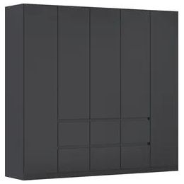 Drehtürenschrank Rauch "Kleiderschrank Schrank Garderobe Garderobenschrank MAINZ" Schränke Gr. B/H/T: 226cm x 210cm x 54cm, 5 St., grau (graumetallic) grifflose Front, Außentüren mit Push-to-Open Funktion MADE IN GERMANY