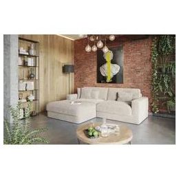 Ecksofa RAUM.ID "Innovid L-Form" Sofas Gr. B/H/T: 264cm x 87cm x 196cm, Breitcord, Recamiere links, beige (creme) Modernes Modul-Polsterprogramm