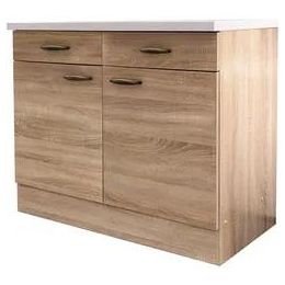 Unterschrank Flex-Well "Bergen", braun (sonoma eiche), B:100cm H:85cm T:50cm, Holzwerkstoff, Schränke, (B x H x T) 100 x 85 x 50 cm, für viel Stauraum