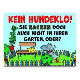 speecheese Metallschild Kein Hundeklo Metallschild in 15x20 cm als Hinweis für den Garten das