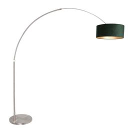 Steinhauer LIGHTING LED Bogenlampe, Bogenleuchte Stehlampe Bogenstehleuchte Textil grün Höhenverstellbar