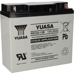 Yuasa - Blei-Akku REC22-12B Pb 12V 22Ah Zyklenfest, M5 Flachpol