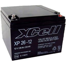 Bleiakku XP26 -12 12V 26Ah Pb M5 Innengewinde - XCELL