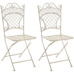 CLP 2er Set Klappstuhl Gartenstuhl Adelar antik-creme