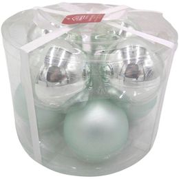 BURI Weihnachtsbaumkugeln 8er-Set 7,5cm Christbaumkugeln Baumschmuck Weihnachtsdeko - mint