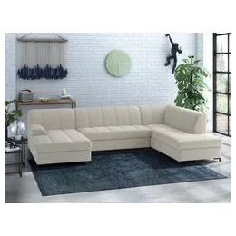 Wohnlandschaft Inosign "Balme U-Form" Sofas Gr. B/H/T: 297 cm x 75 cm x 195 cm, Luxus-Microfaser weich, Recamiere links, ohne Bettfunktion, beige Inkl. Zierkissen, wahlweise mit Bettfunktion