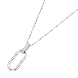 Kette mit Anhänger Giorgio Martello MILANO "Anhänger beweglich Zirkonia, Silber 925" Halsketten Gr. 45 cm, Silber 925 (Sterlingsilber), weiß Damen Ketten mit Anhänger