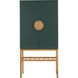 Highboard Tenzo "SCOOP" Sideboards Gr. B/H/T: 80 cm x 162 cm x 37 cm, grün (forest green) Highboards