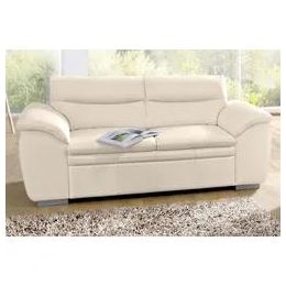 2-Sitzer COTTA "Leandra" Sofas Gr. B/H/T: 185cm x 88cm x 90cm, NaturLEDER, weiß (keramik)