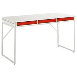 Schreibtisch HAMMEL FURNITURE "Mistral Bürotisch, Arbeitstisch, Tisch, Computertisch" Tische Gr. B/H/T: 137,4cm x 75cm x 60cm, rot mit Gestell, B: 137,4 cm, Designmöbel