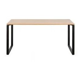 Miliboo Schreibtisch Furniereiche schwarzes Metallgestell B160 cm OPAL