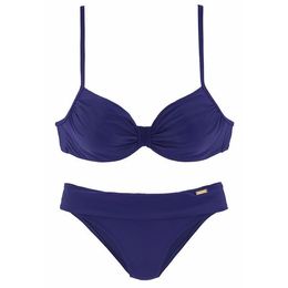 Lascana Set: B&uuml;gel-Bikini 'Saphir' blau Gr. 40 Cup D. Mit B&uuml;gel