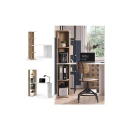 VICCO Schreibtisch Tower Wei&szlig; Sonoma 122 x 55 cm mit 4 F&auml;chern