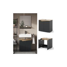 VICCO Waschbeckenunterschrank Marelle Anthrazit Eiche 60 x 57,5 cm mit 2 T&uuml;ren