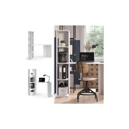 VICCO Schreibtisch Tower Wei&szlig; 122 x 55 cm mit 4 F&auml;chern