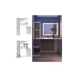 VICCO Schminktisch Tower Wei&szlig; 122 x 55 cm mit LED-Spiegel
