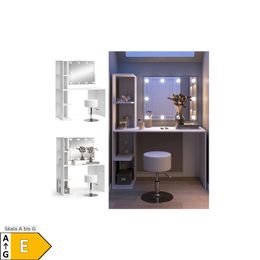 VICCO Schminktisch Tower Wei&szlig; 122 x 55 cm mit Beleuchtung und Hocker