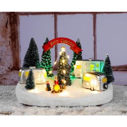 Spetebo Led Weihnachtsstadt Szene 'Merry Christmas' - 26 cm - mit 19 led beleuchtet