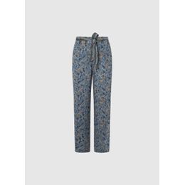 Palazzohose Pepe Jeans "MONICA" Gr. M, N-Gr, blau (sea blue) Damen Hosen Palazzohosen mit Alloverdruck, aus fließender Viskosequalität
