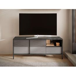 Lowboard Inosign "Everest Breite 156 cm, TV-Board mit 2 Türen u. 1 Schubkasten" Sideboards Gr. B/H/T: 156 cm x 64 cm x 40 cm, 1, grau (bleigrau, kreidegrau, absetzung steingrau (druck)) Lowboards Fernsehtisch, TV-Schrank, SoftSelf Closing, Korpus 22 mm