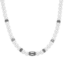 Collier Giorgio Martello MILANO "mit weißen Muschelkern-Perlen, Silber 925" Halsketten Gr. 50 cm, Silber 925 (Sterlingsilber), weiß Herren Schmuck