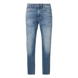 Straight-Jeans BOSS Orange "RE.MAINE BO" Gr. 32, Länge 32, blau (medium blue426) Herren Jeans mit BOSS Leder-Badge