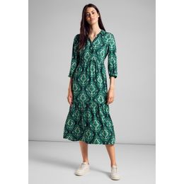 Midikleid Street One Gr. 42, N-Gr, grün (cool vintage green) Damen Kleider Freizeitkleider mit All-Over Print