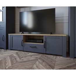 TV-Board FORTE "Bohol" Sideboards Gr. B/H/T: 166 cm x 52 cm x 42 cm, 1, blau (riviera oak, navy oak,, oak) TV-Lowboards Breite 166 cm