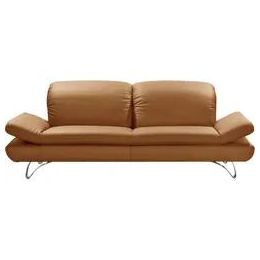 2-Sitzer Places of Style "San Angelo" Sofas Gr. B/H/T: 202cm x 96cm x 95cm, NaturLEDER Uruguay, gelb (safran)