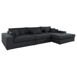 Ecksofa RAUM.ID "Enid L-Form" Sofas Gr. B/H/T: 360cm x 75cm x 190cm, Struktur fein, Ottomane rechts, grau (anthrazit) 3 Teile, bestehend aus Modulen, in vielen Bezügen, auch Breitcord