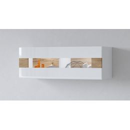 Hängevitrine Inosign "Toledo,Breite 131 cm trendige Glasvitrine mit dekorative MDF-Front" Schränke weiß (weiß, hgl, sanremo) Hängevitrinen Vitrine mit Glasfront, ohne Beleuchtung, viel Stauraum