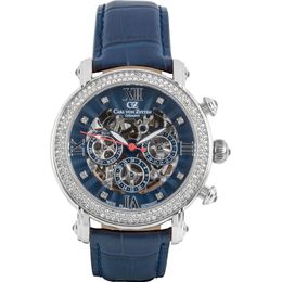 Multifunktionsuhr Carl von Zeyten "Kniebis" Armbanduhren blau Damen Automatik, Armbanduhr, mechanische Uhr, Damen, Made in Germany