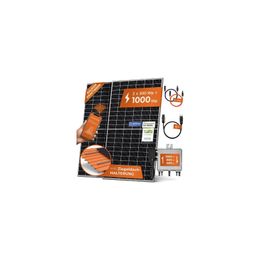 Solarway&reg; Balkonkraftwerk 1000W komplett Steckdose - neuester 1000 Watt Wechselrichter - Solaranlage Komplettset - 500W bifaziale Solarmodule & Envertech & Zubeh&ouml;r