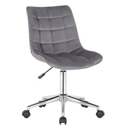 CLP B&uuml;rostuhl Medford Samt I Drehstuhl F&uuml;r Home-Office I Schreibtischstuhl H&ouml;henverstellbar Mit Drehfunktion, Metallgestell Und Rollen