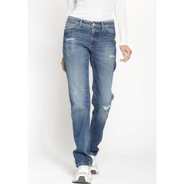 Loose-fit-Jeans Gang "94AMELIE STRAIGHT" Gr. 29 (38), N-Gr, blau (mid blue worn) Damen Jeans Weite
