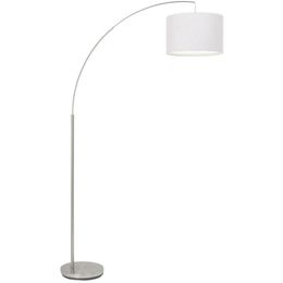 Brilliant - Lampe Clarie Bogenstandleuchte 1,8m eisen/weiß 1x A60, E27, 60W, geeignet für Normallampen (nicht enthalten) Mit Fußschalter