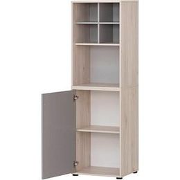 MÖBELPARTNER MÖBELPARTNER Regalschrank 400, 701800 sandeiche, platingrau 51,0 x 41,0 x 167,2 cm