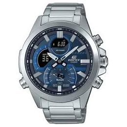 Smartwatch Casio EDIFICE Smartwatches silberfarben (silberfarben-blau) Armbanduhr, Herrenuhr, Bluetooth, Stoppfunktion, Weltzeit, digital