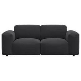 2-Sitzer FLEXLUX "Lucera Sofa, super bequem durch hochwertigen Sitzaufbau mit Kaltschaum" Sofas Gr. B/H/T: 187cm x 73cm x 102cm, Lederoptik, schwarz (gorilla black) Designsofa, modern & anschmiegsam