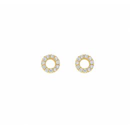 Adelia´s Paar Ohrhänger ADELIA´S "1 333 Gold Ohrringe / Ohrstecker mit Zirkonia Ø 6,2 mm" Gr. Damen, Gelbgold 333, goldfarben (gold) Damen Ohrhänger mit Zirkonia Goldschmuck für