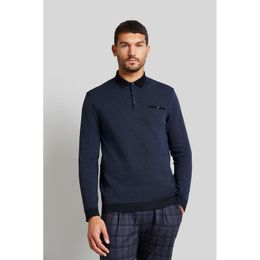 Bugatti Langarm-Poloshirt in 2-tone-Optik marine 3XL 3XL Baumwoll-Mix