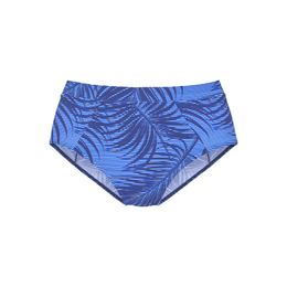 active by Lascana LASCANA ACTIVE Highwaist-Bikini-Hose »Coal« im Mustermix aus Palmen und Streifen marine-flieder 32 - N-Gr N-Gr 32 Trendiger Palmenprint
