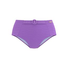 Sunseeker Highwaist-Bikini-Hose »Loretta«, mit Ziergürtel lila 42 - N-Gr N-Gr 42 Strukturware in trendigen Farben