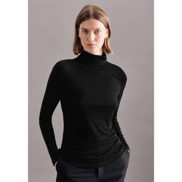 Seidensticker Strickpullover &raquo;Schwarze Rose&laquo; Langarm Rollkragen Uni black S S Passform: Slim Fit