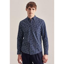 Seidensticker Businesshemd »Schwarze Rose« Regular Langarm Button-Down-Kragen Druck blau 6XL (54) - normale Ärmellängen normale Ärmellängen 6XL...
