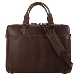 XZONE X-ZONE Laptoptasche echt Leder cognac