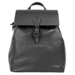 CLUTY Cityrucksack echt Leder, Made in Italy grau B/H/T: 26 cm x 31 cm x 14 cm B/H/T: 26 cm x 31 cm x 14 cm Höhe 31 cm x Breite 26 cm x Tiefe 14 cm