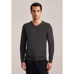 Seidensticker Strickpullover &raquo;Schwarze Rose&laquo; Langarm V-Neck Druck anthra melange S S &Auml;rmell&auml;nge: Langarm